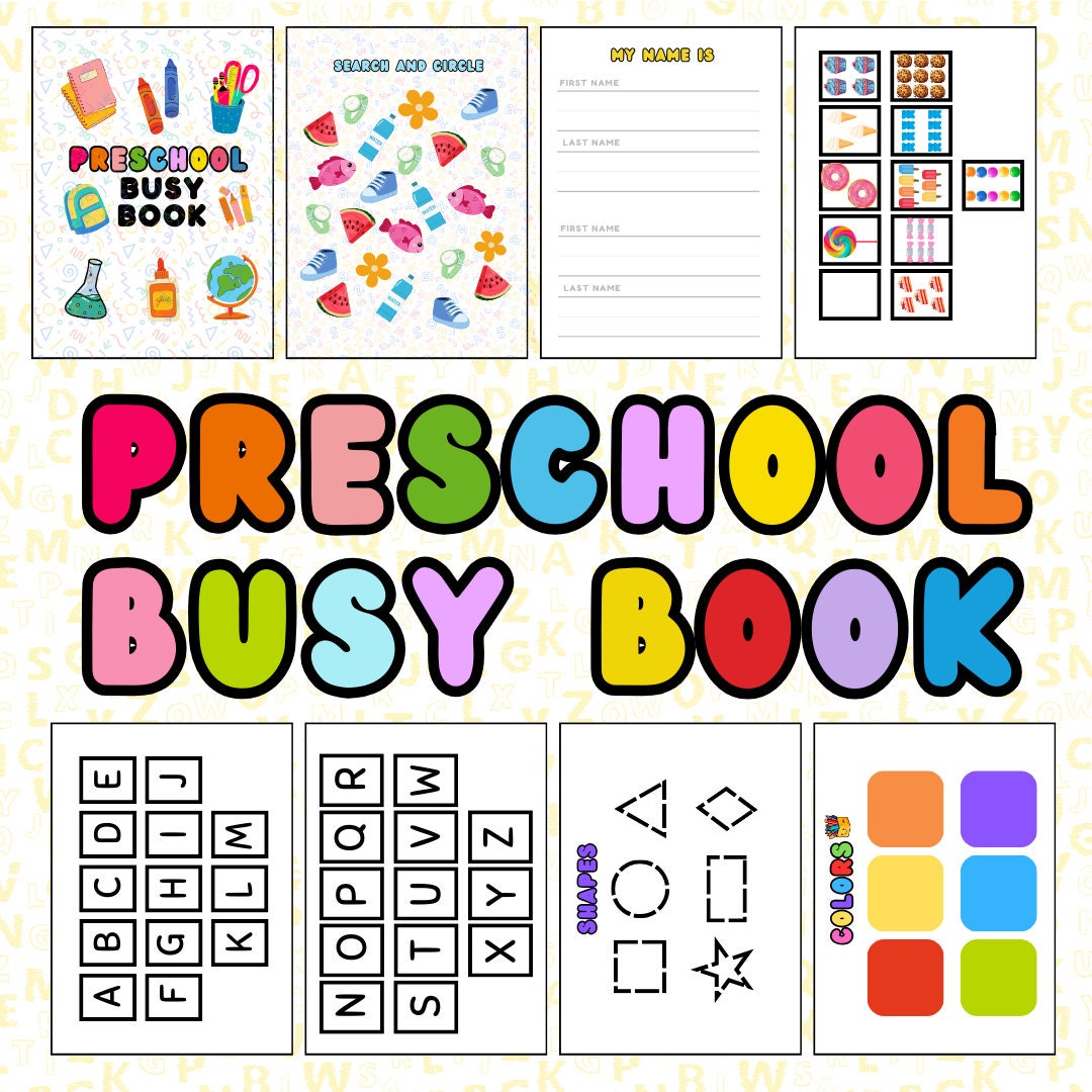 Preschool Busy Book Digital Download PDF 18 Fun Learning Activities for ...