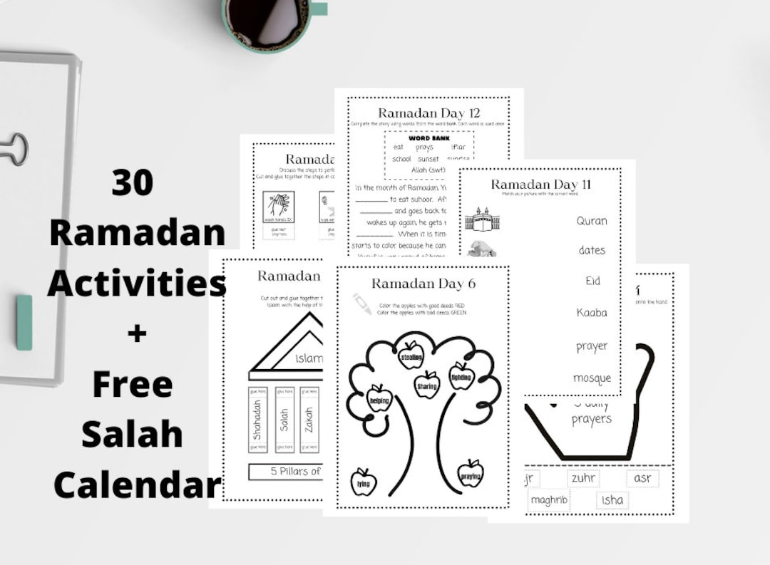 30 Days of Ramadan Printable Activity Workbook for Kids + FREE Salah ...