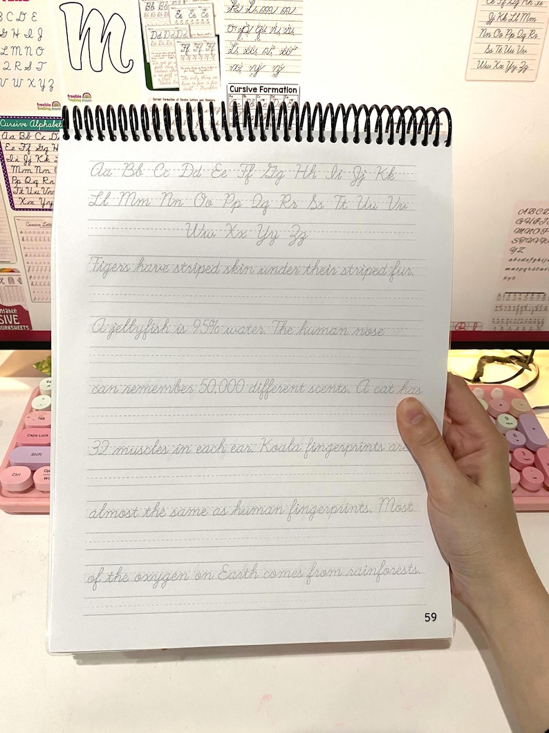 Cursive Handwriting Practice Workbook Hardcopy - Etsy