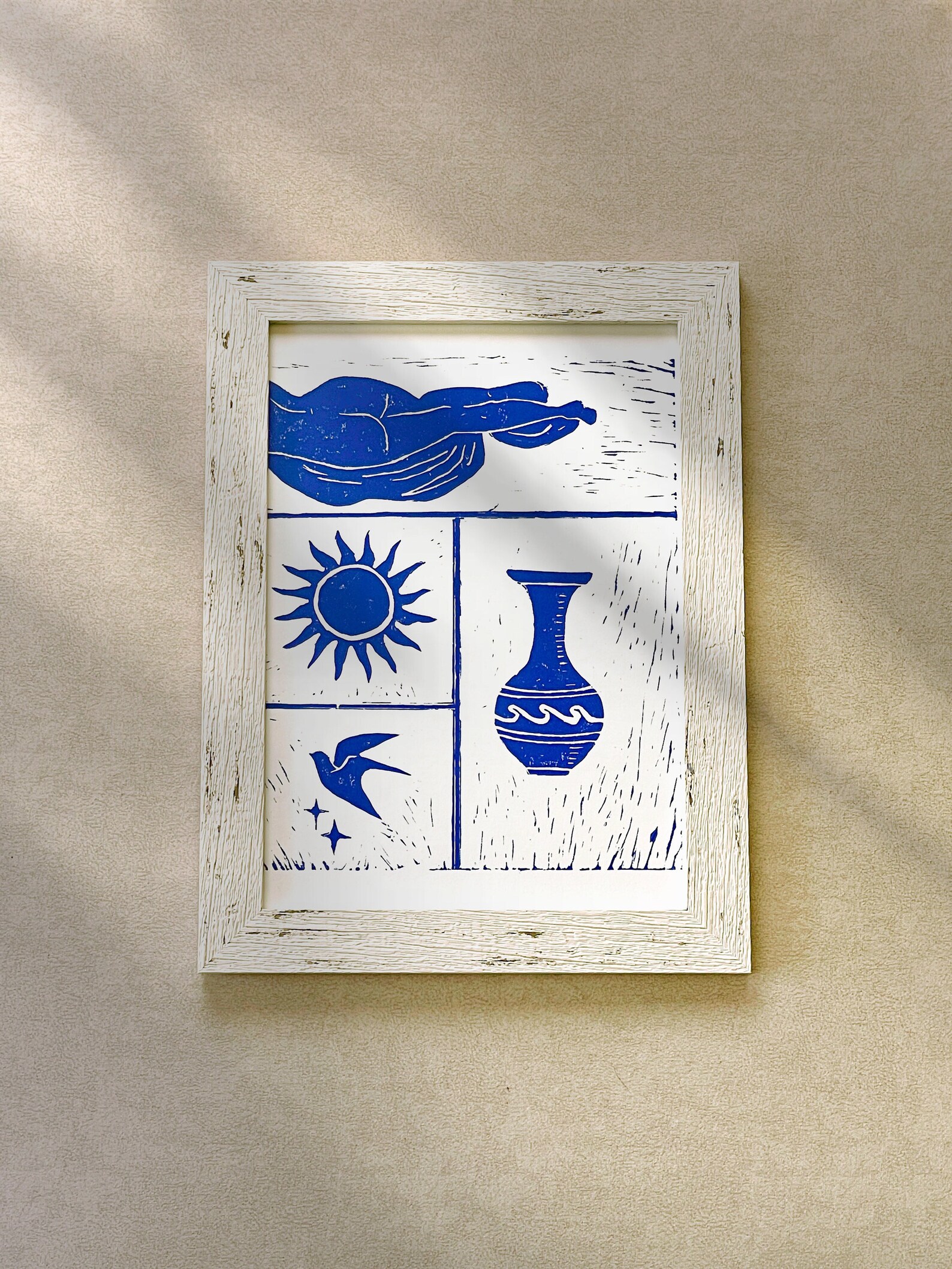 Linocut Print/ A4 Hand-printed Lino Art Print/ Ancient Greece/ Greek ...