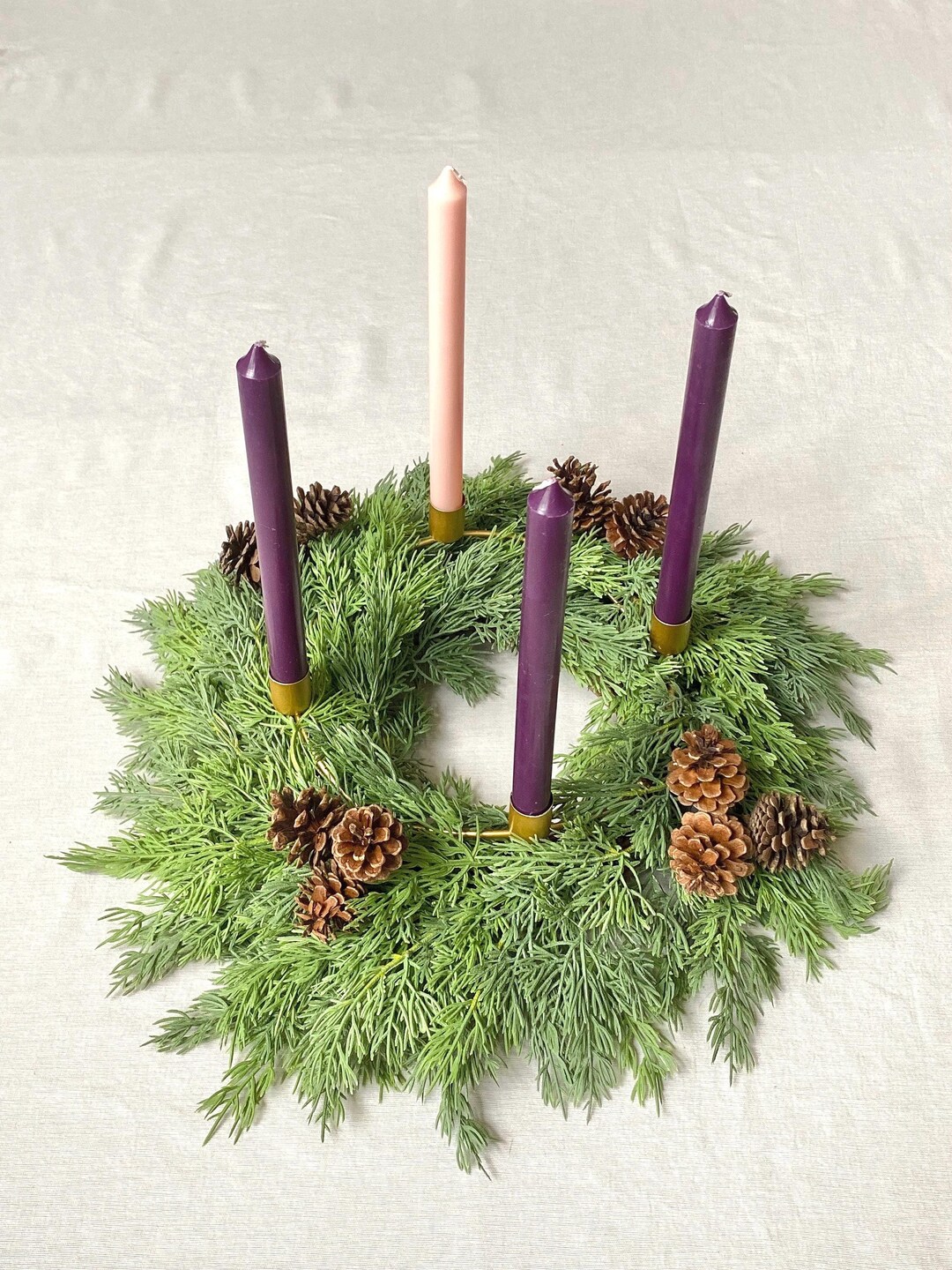 Advent Wreath, Advent Candle Holder for Tabletop, Church Advent Candle ...