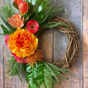 Tropical Front Door Wreath, Hawaiian Aloha Wreath, Coastal Wreath ...