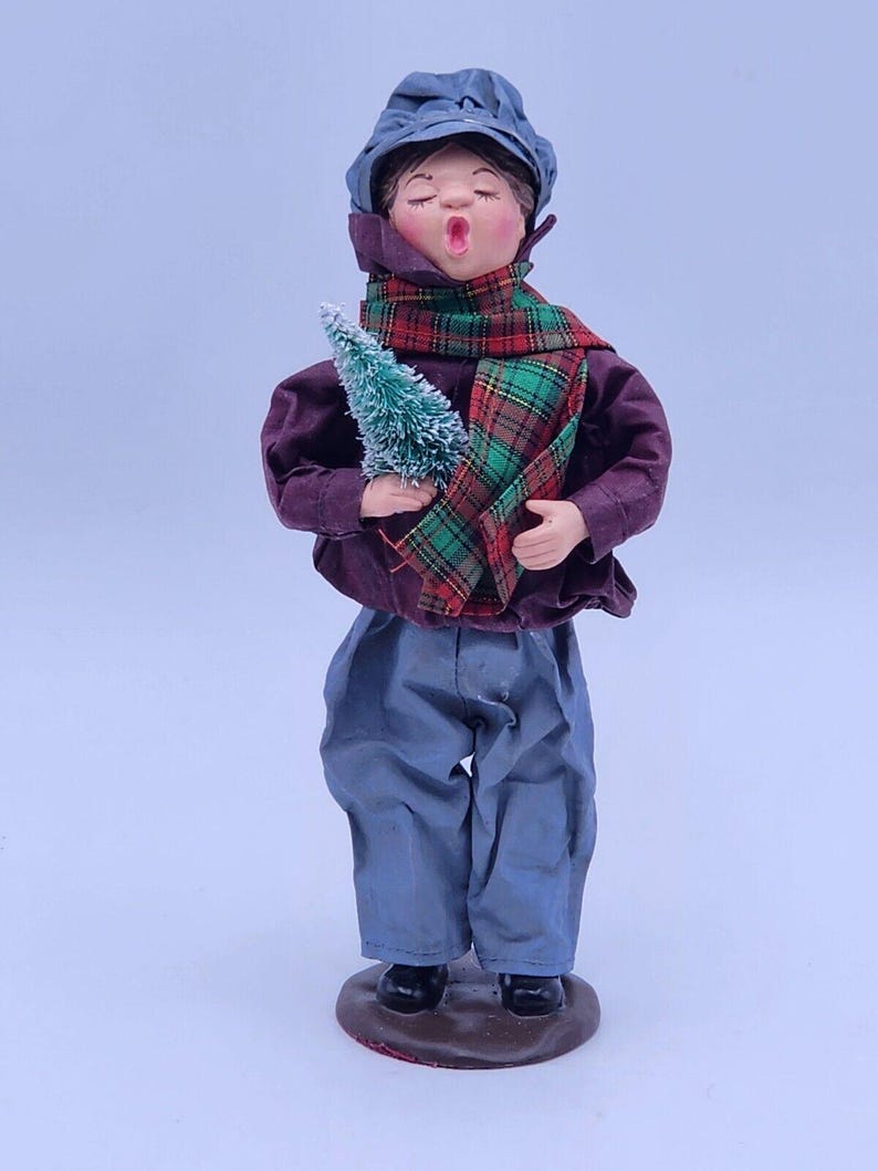 Home for the Holidays Fabric Mache Carolers Set of 4 in Original Box by ...