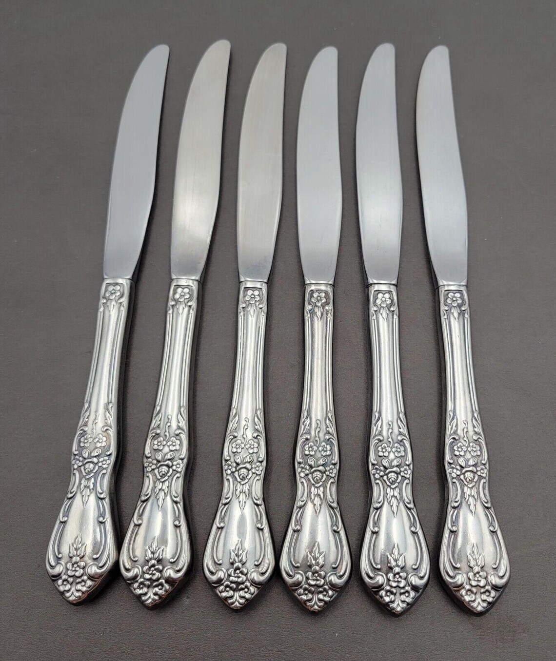 Set of 6 Oneida Knives KENNETT Square Distinction Deluxe STAINLESS ...