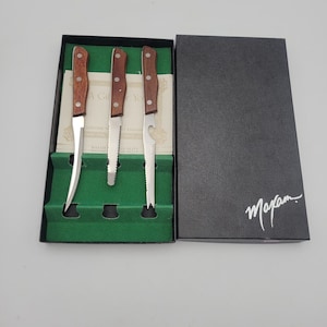 Vintage Maxam Steel Knife Set 3 Pieces W/ Original Box Carving Kitchen ...