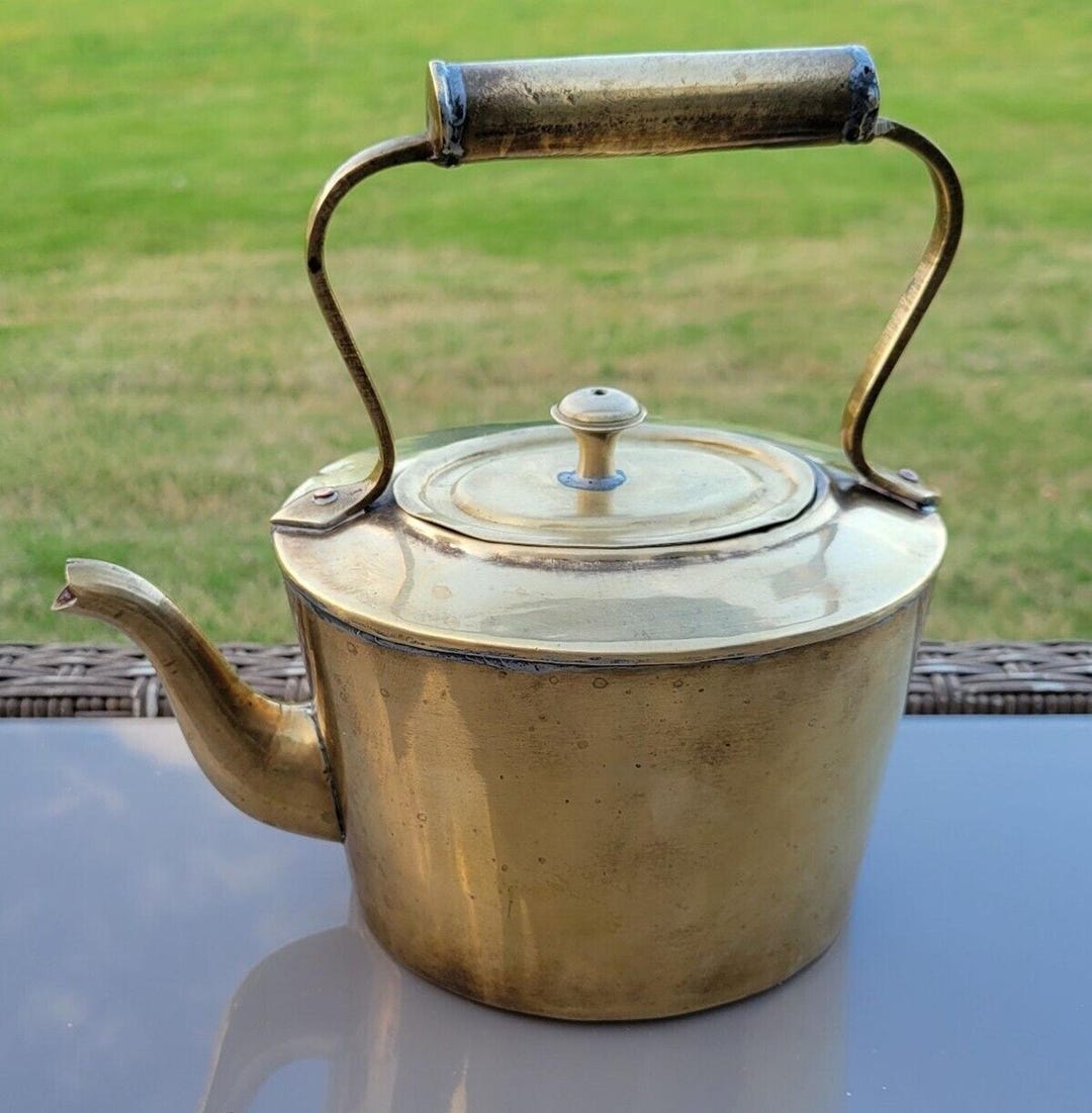 Vintage Teapot Brass Copper Nails Oval Shape Spout Décor - Etsy
