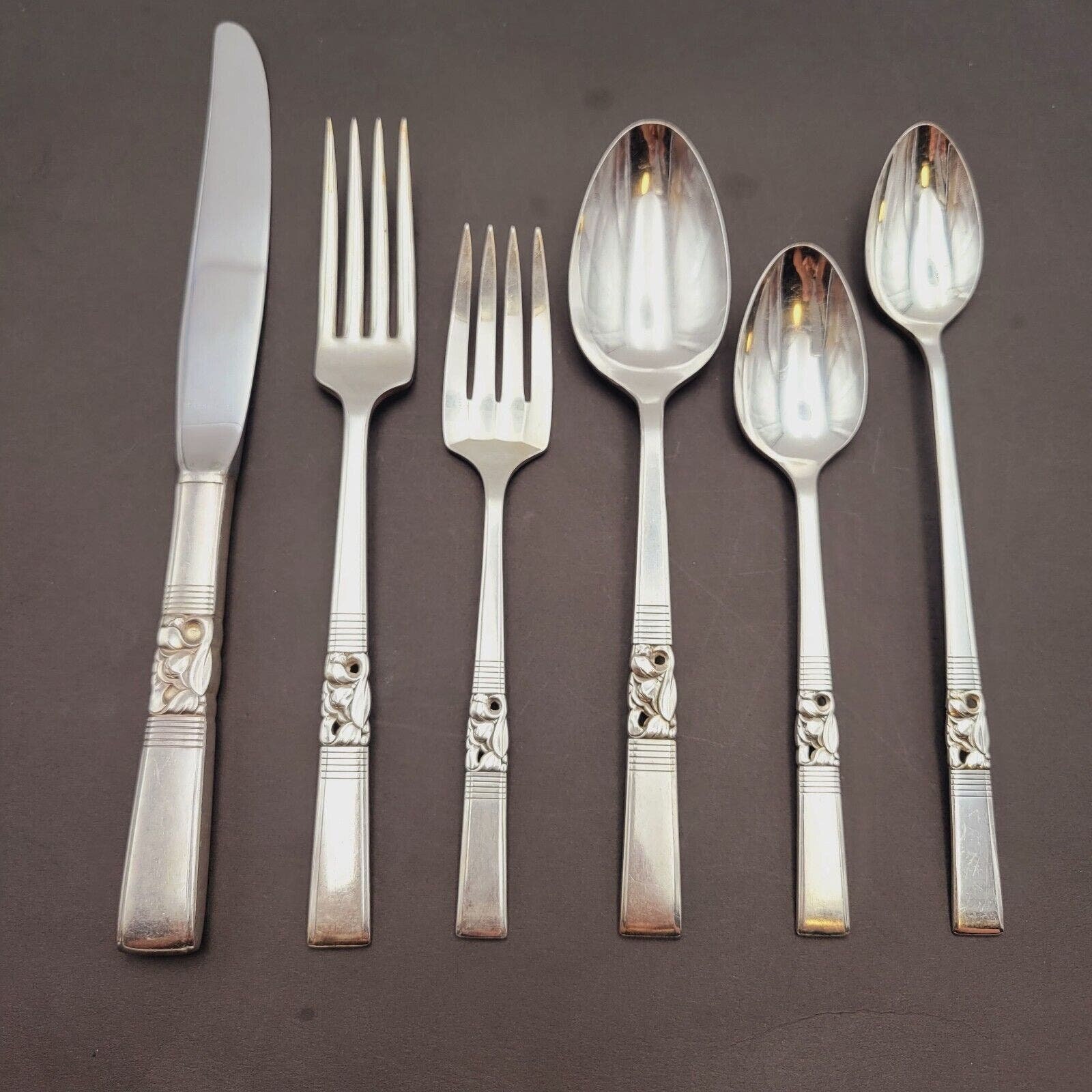 Vtg 1948 Community Oneida Silver Plate Morning Star 60 Pcs Flatware Set ...