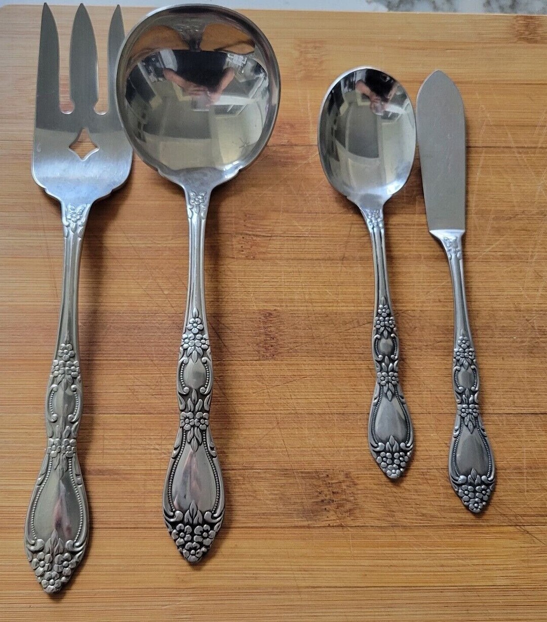 ROGERS Set of 3 Server Spoon, Sugar Spoon, Butter Knife Collectible ...