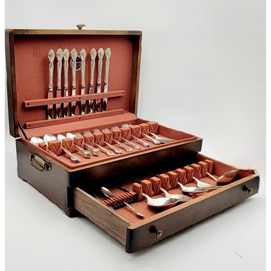 Vintage 46 Pc Set 1960 Affection Silverplate Flatware Oneida Community ...