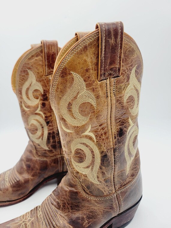 Justin Men Boots 6B Bent Rail Western Puma Tan Pointe… - Gem