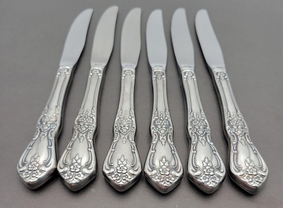 Set of 6 Oneida Knives KENNETT Square Distinction Deluxe STAINLESS ...