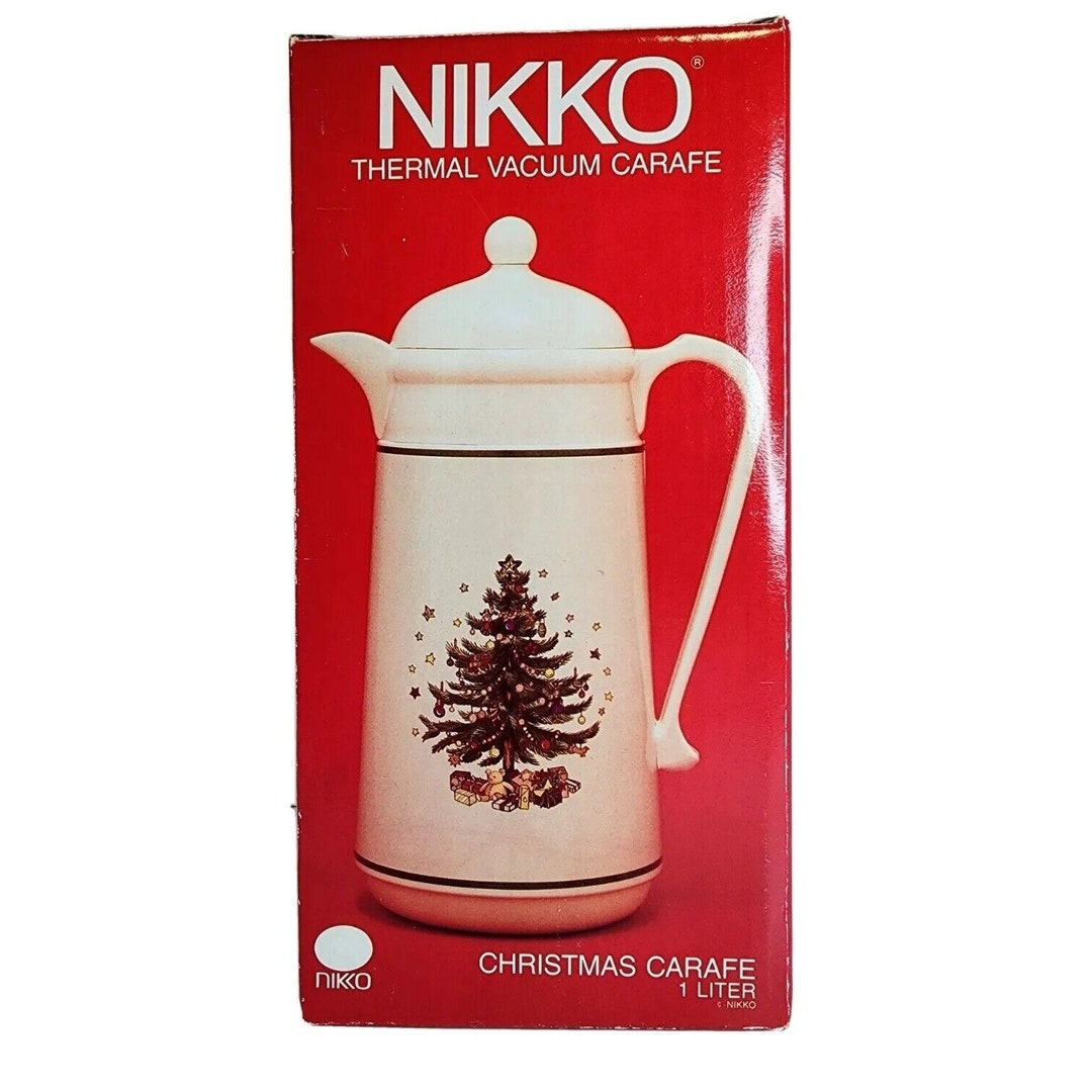 Nikko Thermal Vacuum Carafe Thermos 1 Liter Christmas Tree. ORIGINAL ...
