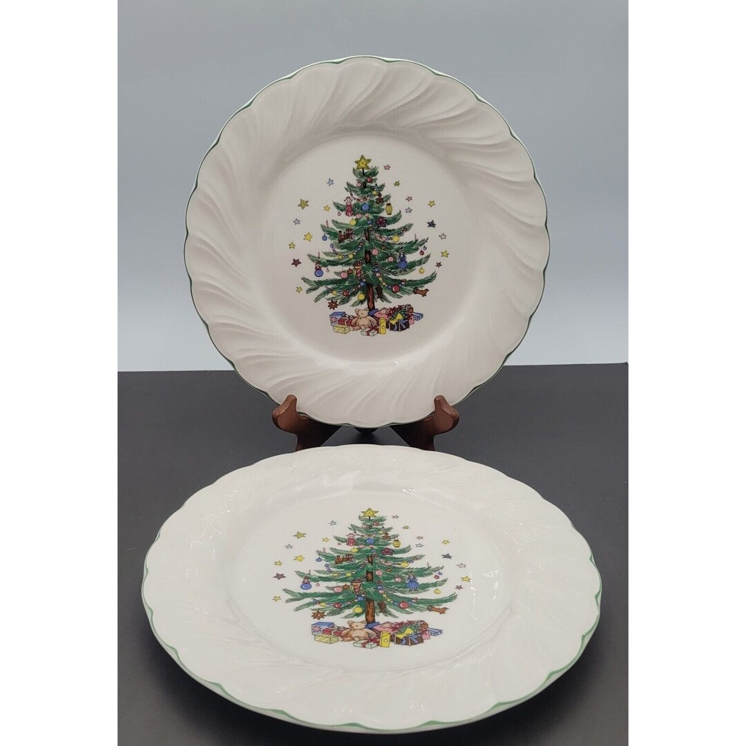 Set of 2 Nikko Happy Holidays Christmas Swirl Dinner Plates 10 3/4" - Etsy