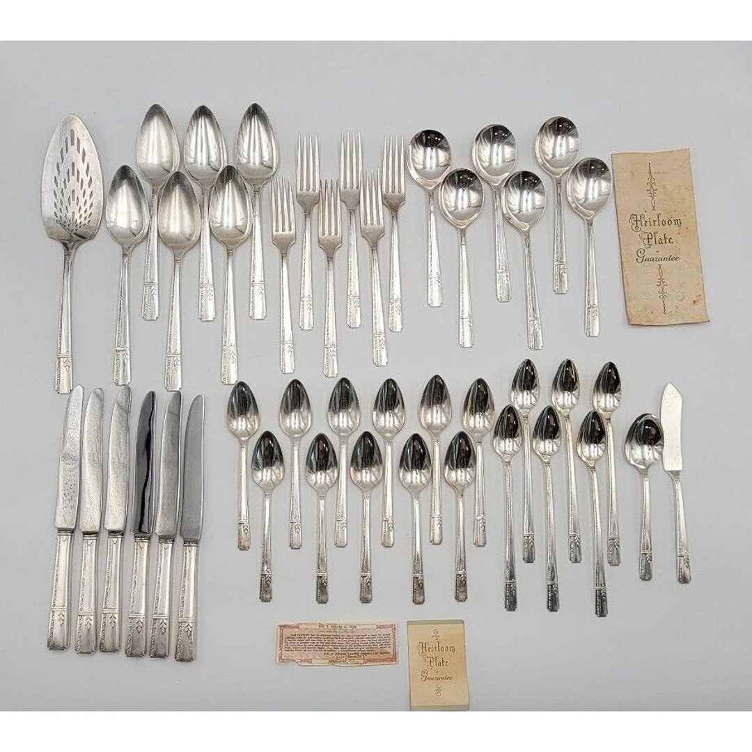 Vintage Oneida Heirloom Grenoble Silverplate Set of 6. 44 PCS - Etsy