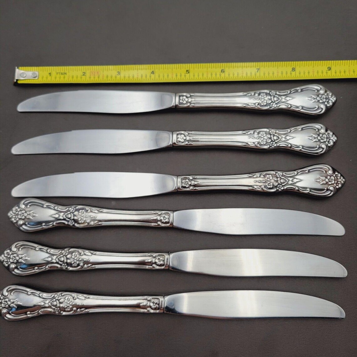 Set of 6 Oneida Knives KENNETT Square Distinction Deluxe STAINLESS ...