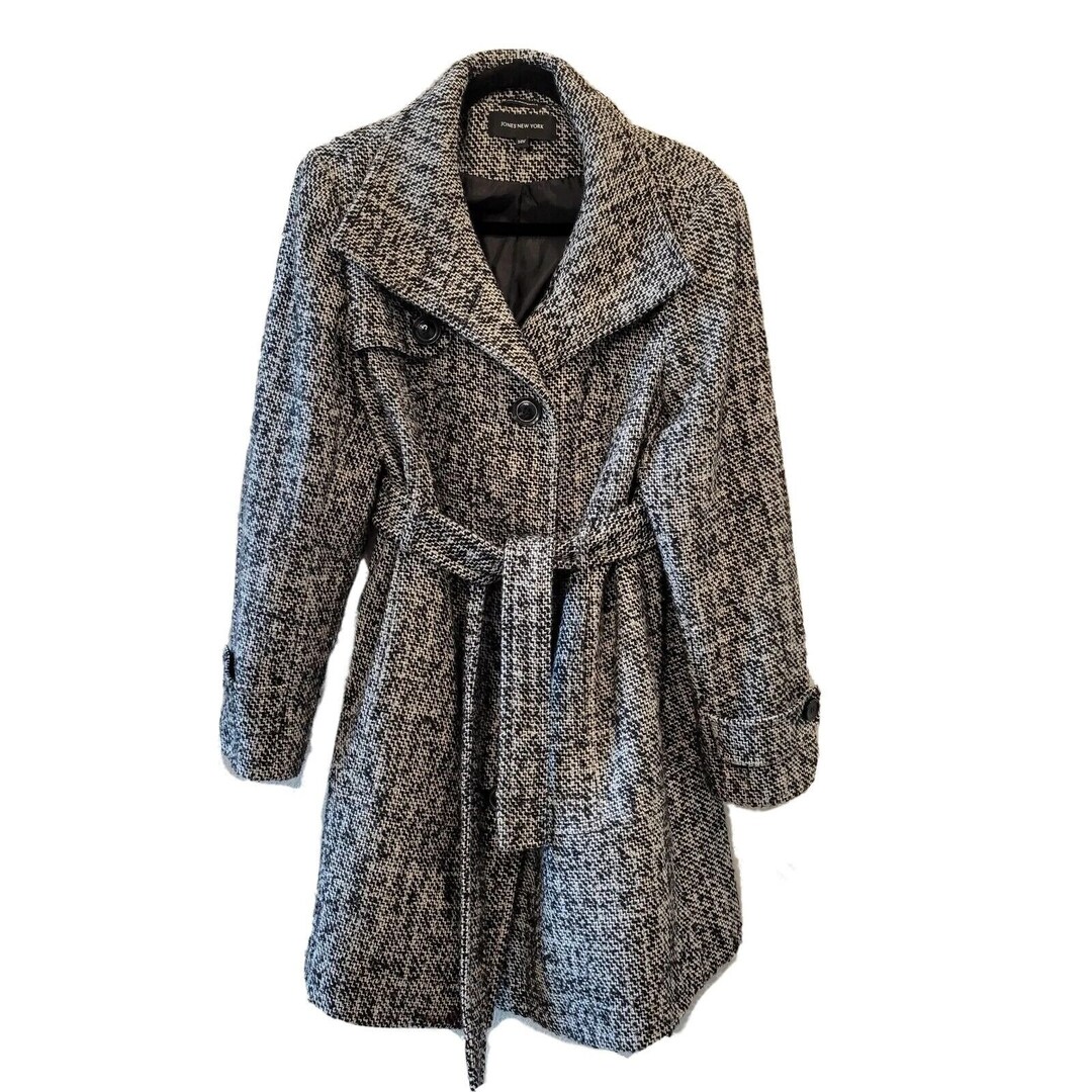 Pea Coat JNY Jones New York Womens Medium 40% Wool Black & - Etsy