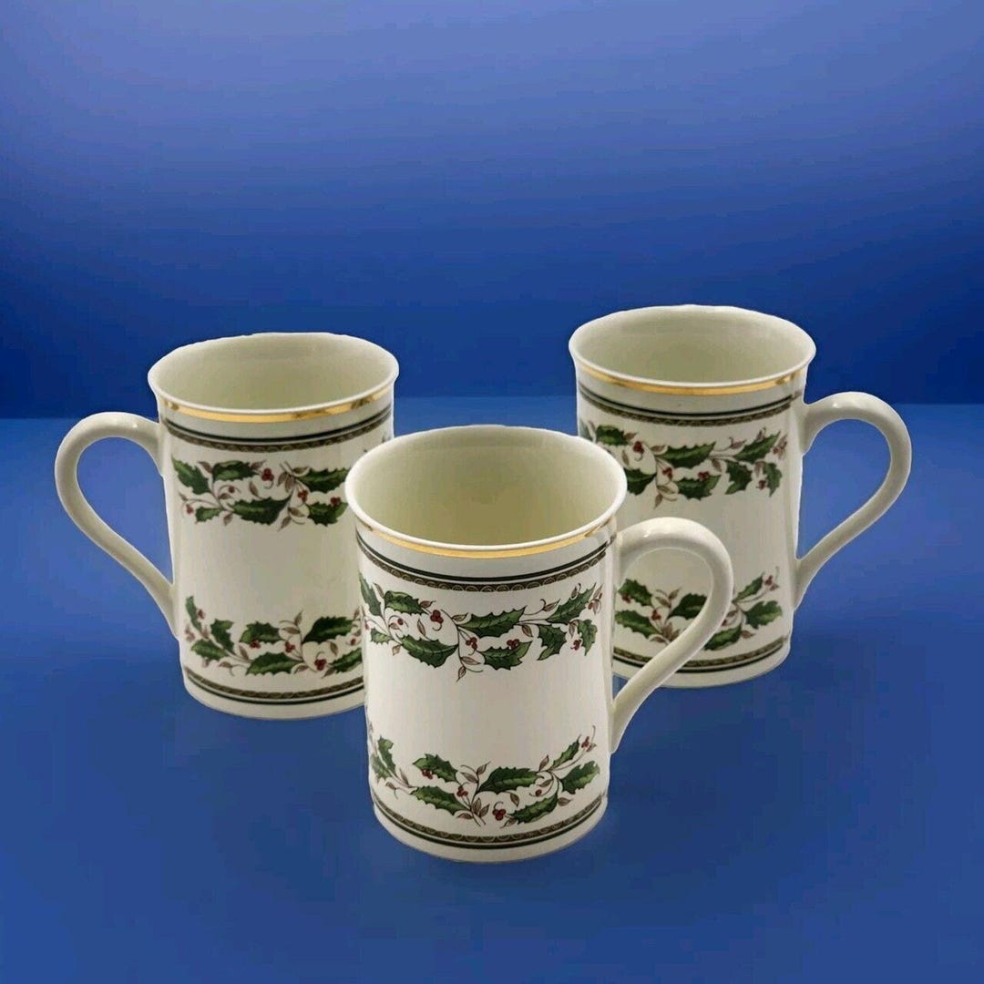Set of 3 Konitz Germany Holly Holiday Home for the Holidays Porcelain ...