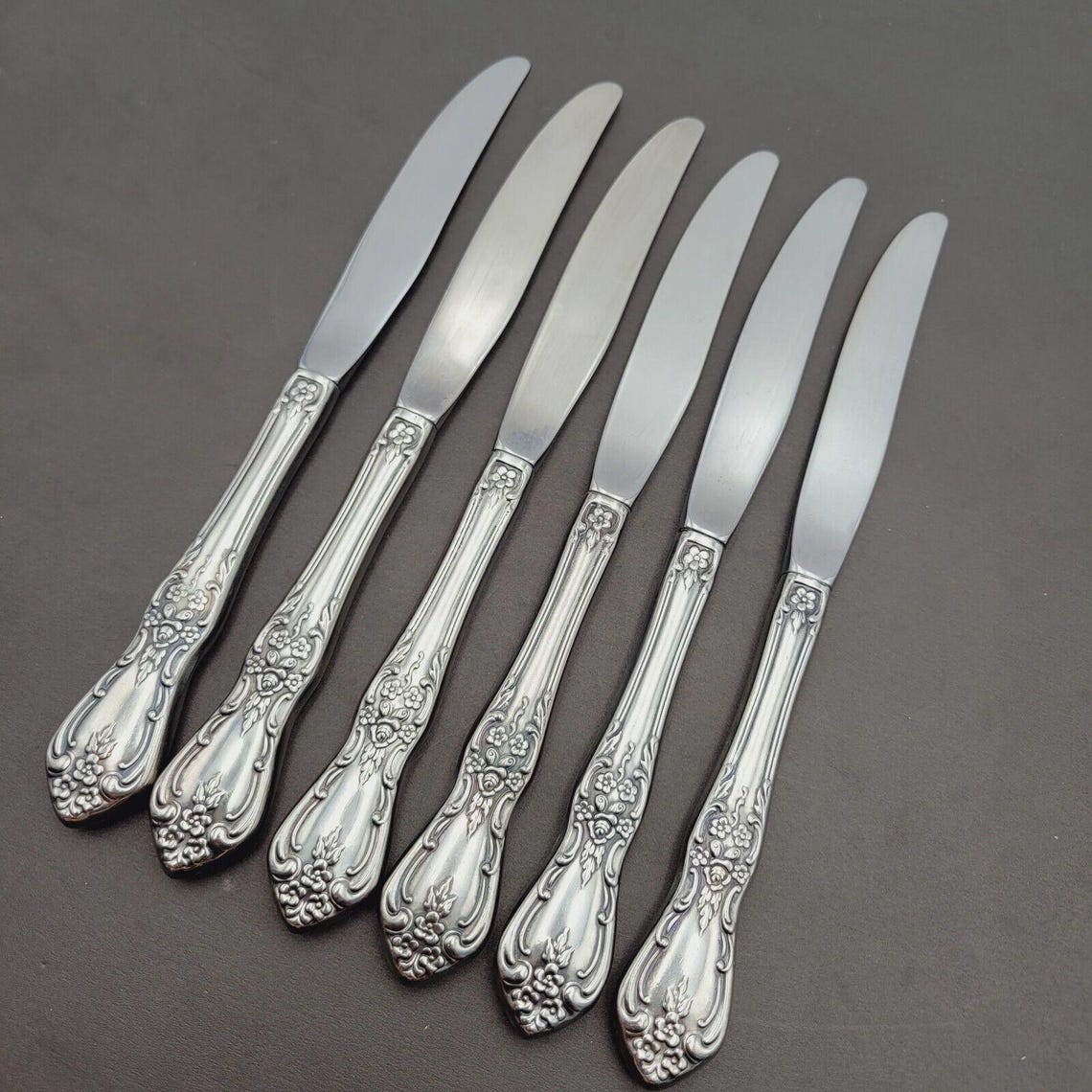 Set of 6 Oneida Knives KENNETT Square Distinction Deluxe STAINLESS ...