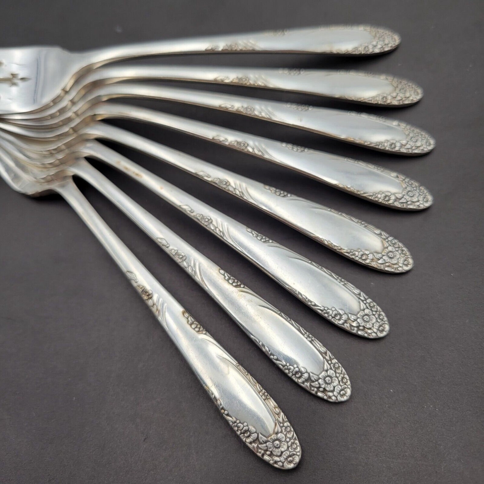 Vtg Oneida Silver English Garden 49 Pcs for 7 Silver Plate Flower ...