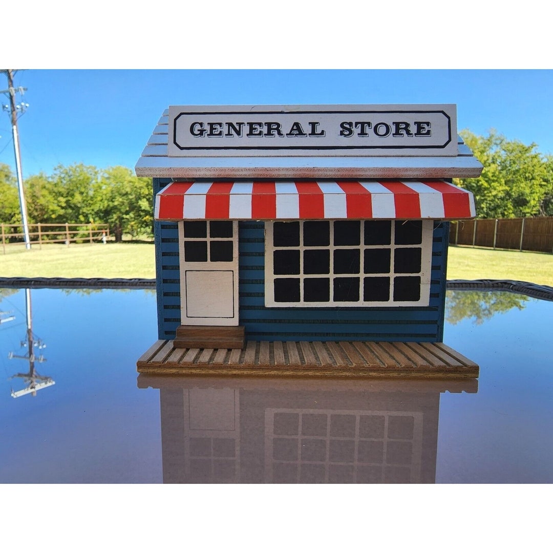 Vintage Wooden House Wind up Musical Toy General Store Shoppe Handmade ...
