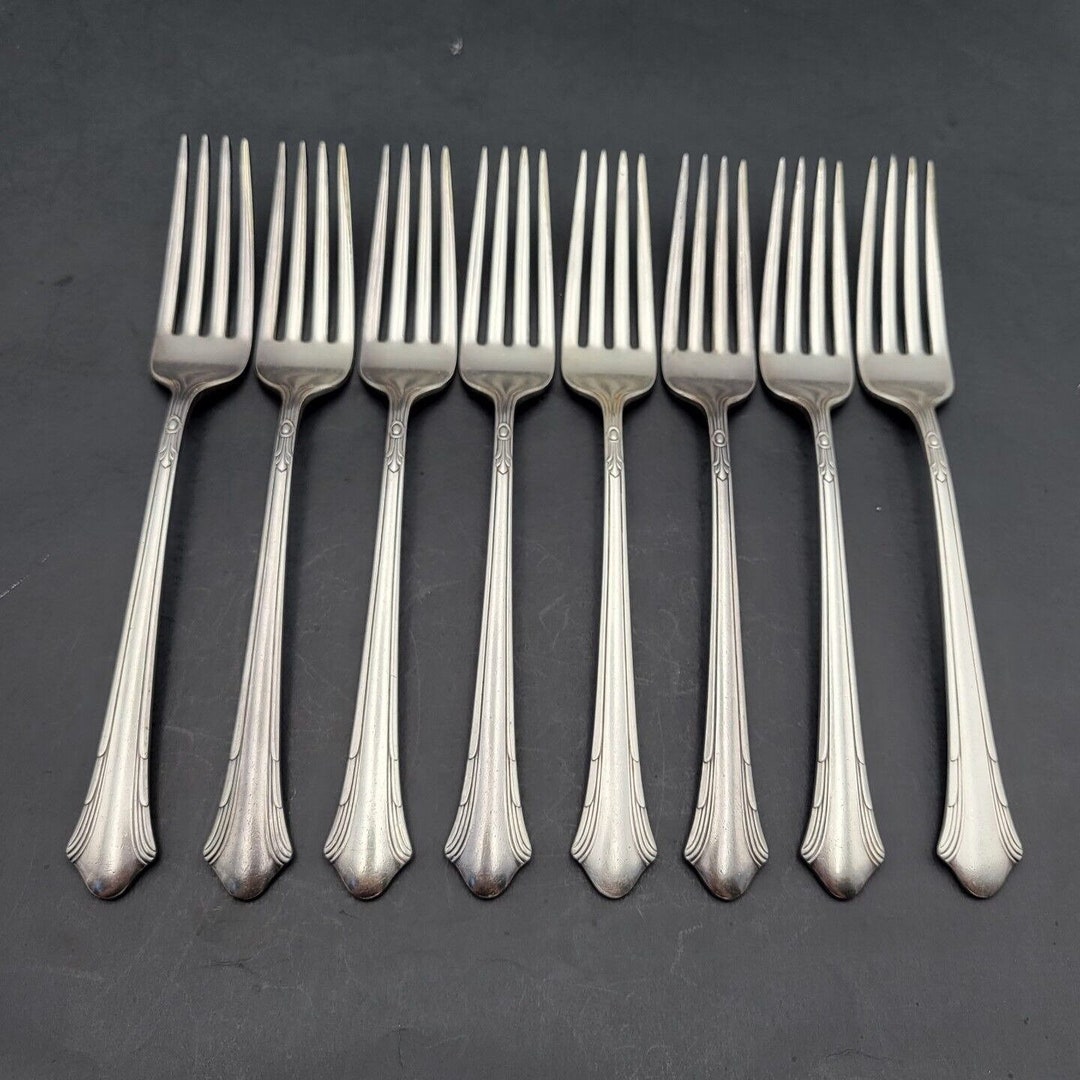 Gorham Plate 1930 LADY CAROLINE Dinner Fork Set of 8 VTG Rare - Etsy