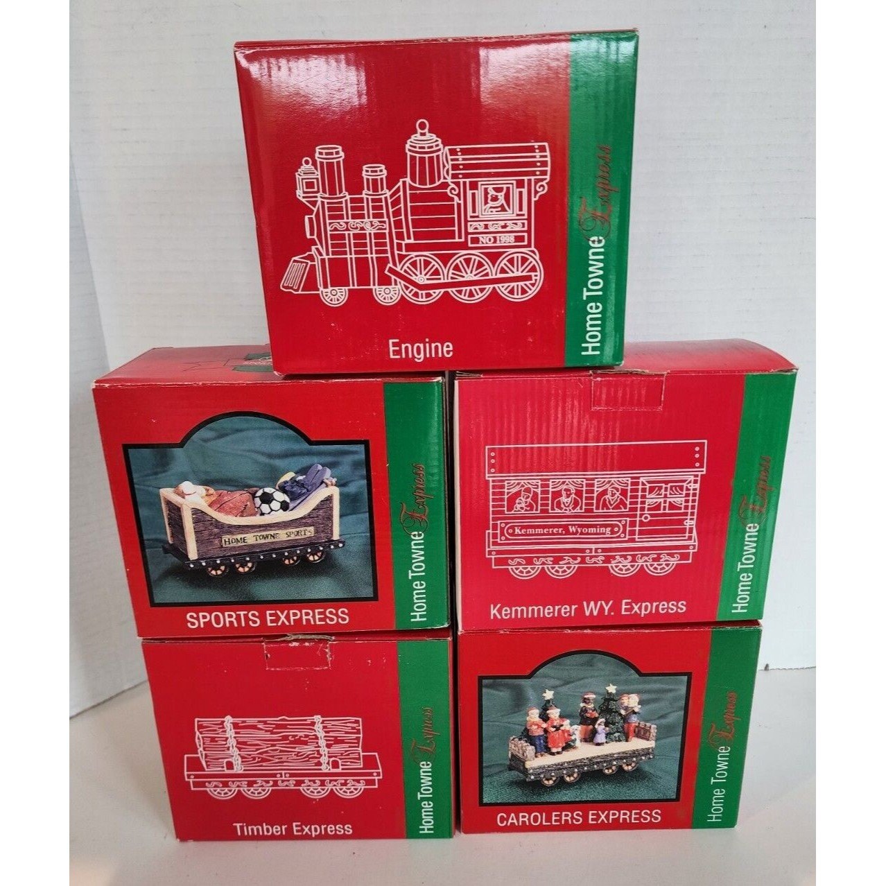 VTG Home Towne Express Train Set Christmas 1998/99 Metal Lot of 5 ...