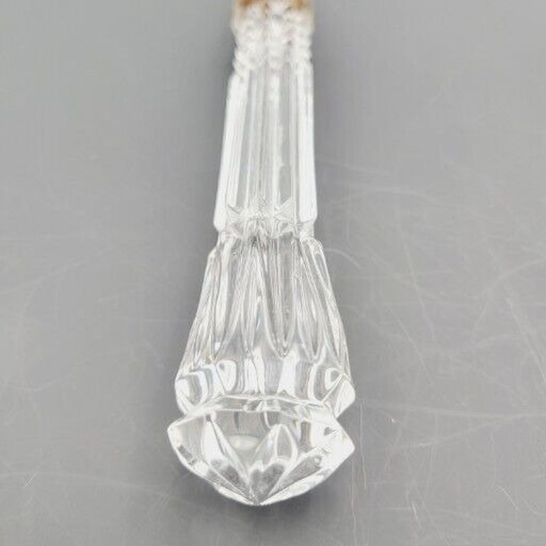 Reed and Barton Stainless Steel Crystal Glass Handle Salad Serving Fork ...