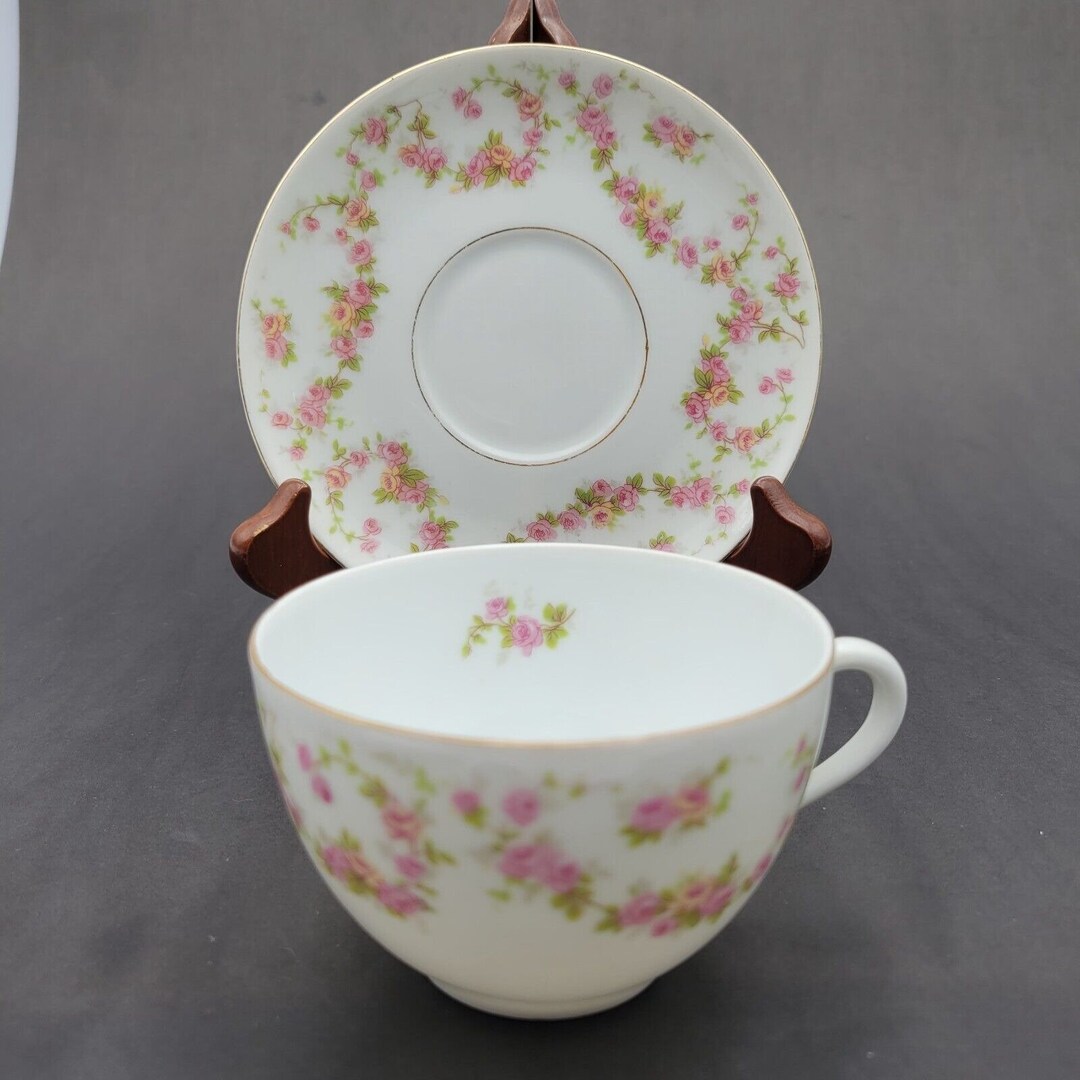 RGK Czechoslovakia Demitasse Floral Tea Cup and Saucer Set VTG - Etsy