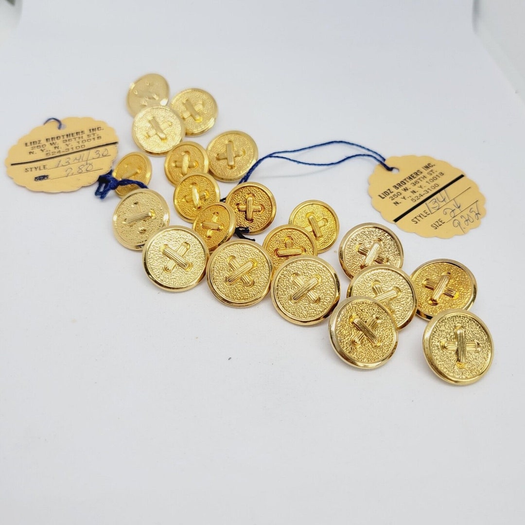 Set of 20 Lidz Brothers BB Gold Tone Blazer Suit Buttons Waterbury ...