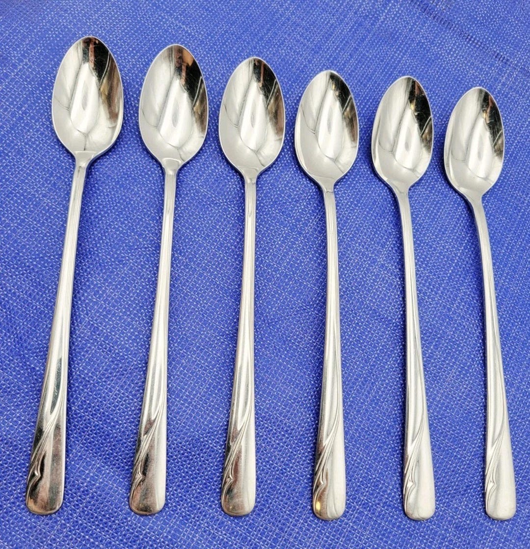 Set of 6 Oneida Oceanic Iced Teaspoon Stainless Flatware Vtg - Etsy