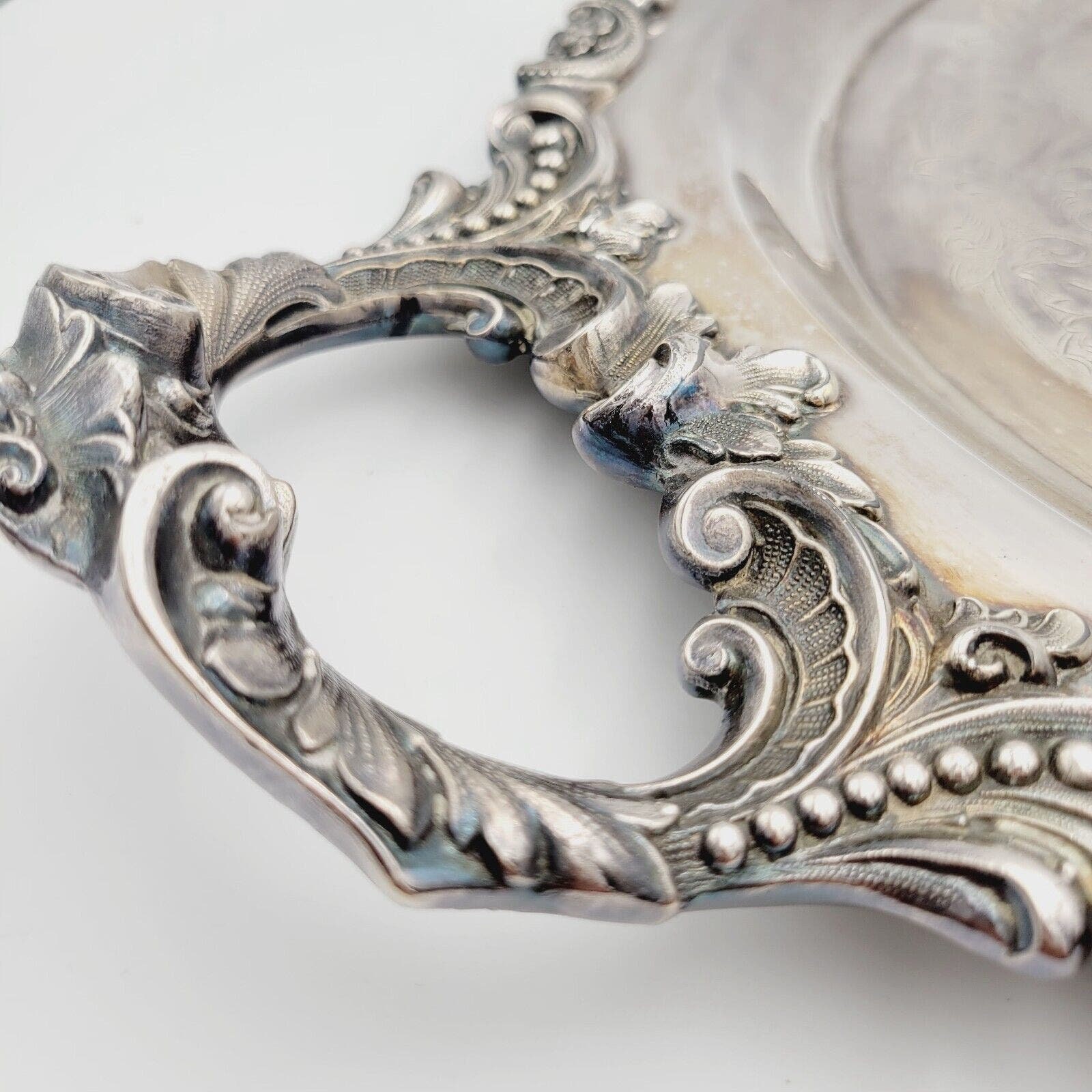 Wallace Baroque Silver Plate Footed Butler Tray 294 Buffet Serving ...