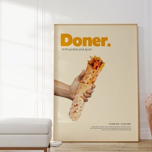 Turkish Kebab Food Poster,, Turkish Food, Retro Poster, Housewarming ...