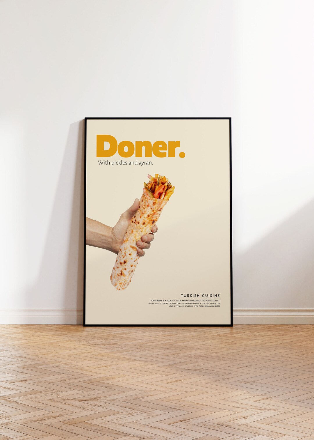 Turkish Kebab Food Poster,, Turkish Food, Retro Poster, Housewarming ...