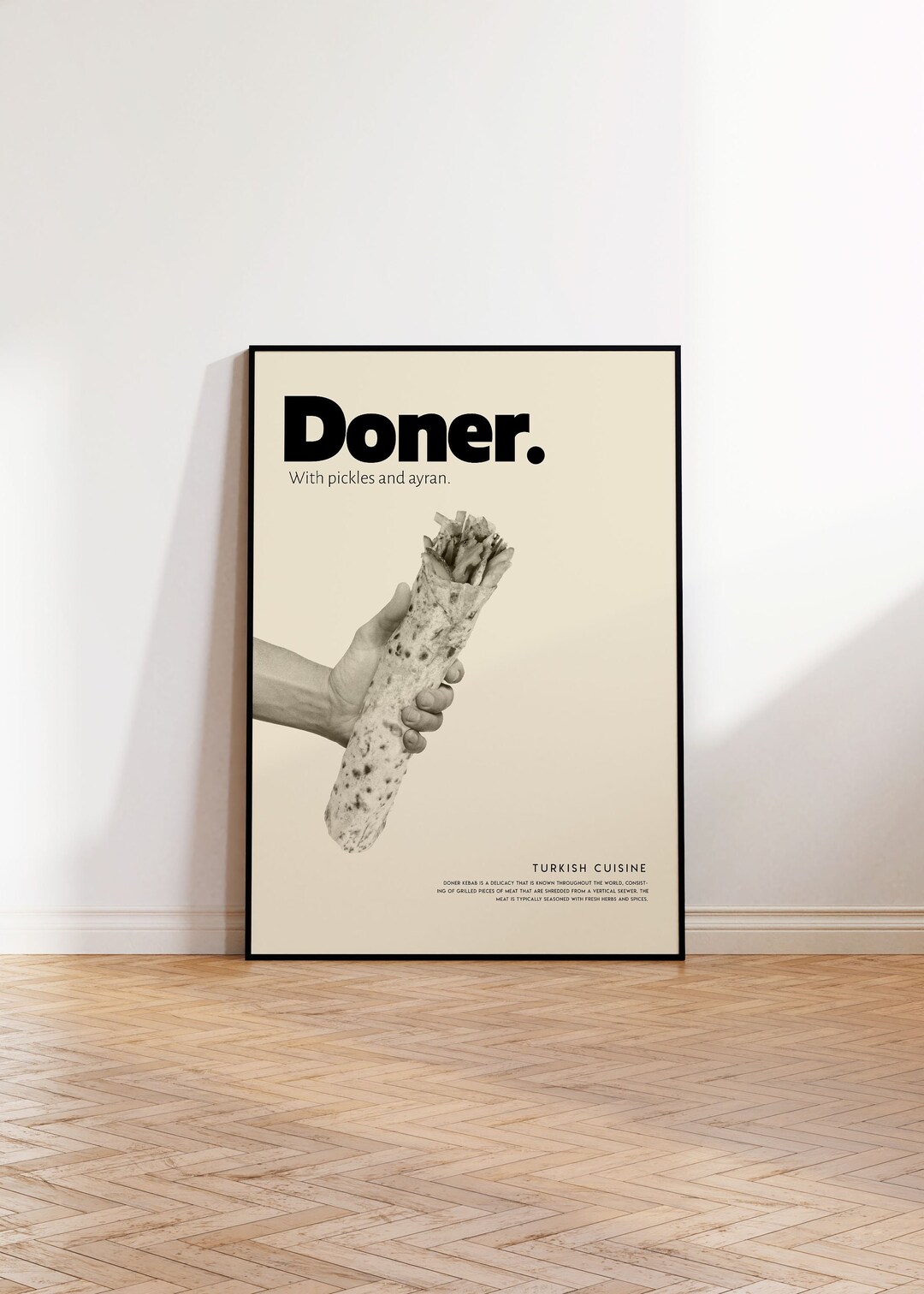 Turkish Kebab Food Poster,, Turkish Food, Retro Poster, Housewarming ...