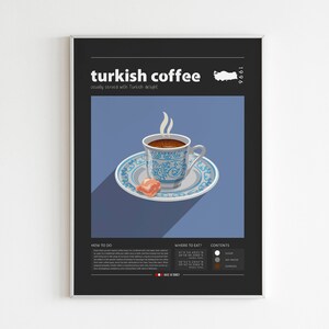 Turkish Coffee Poster, Coffee Print, Turkish Coffee, Retro Poster ...
