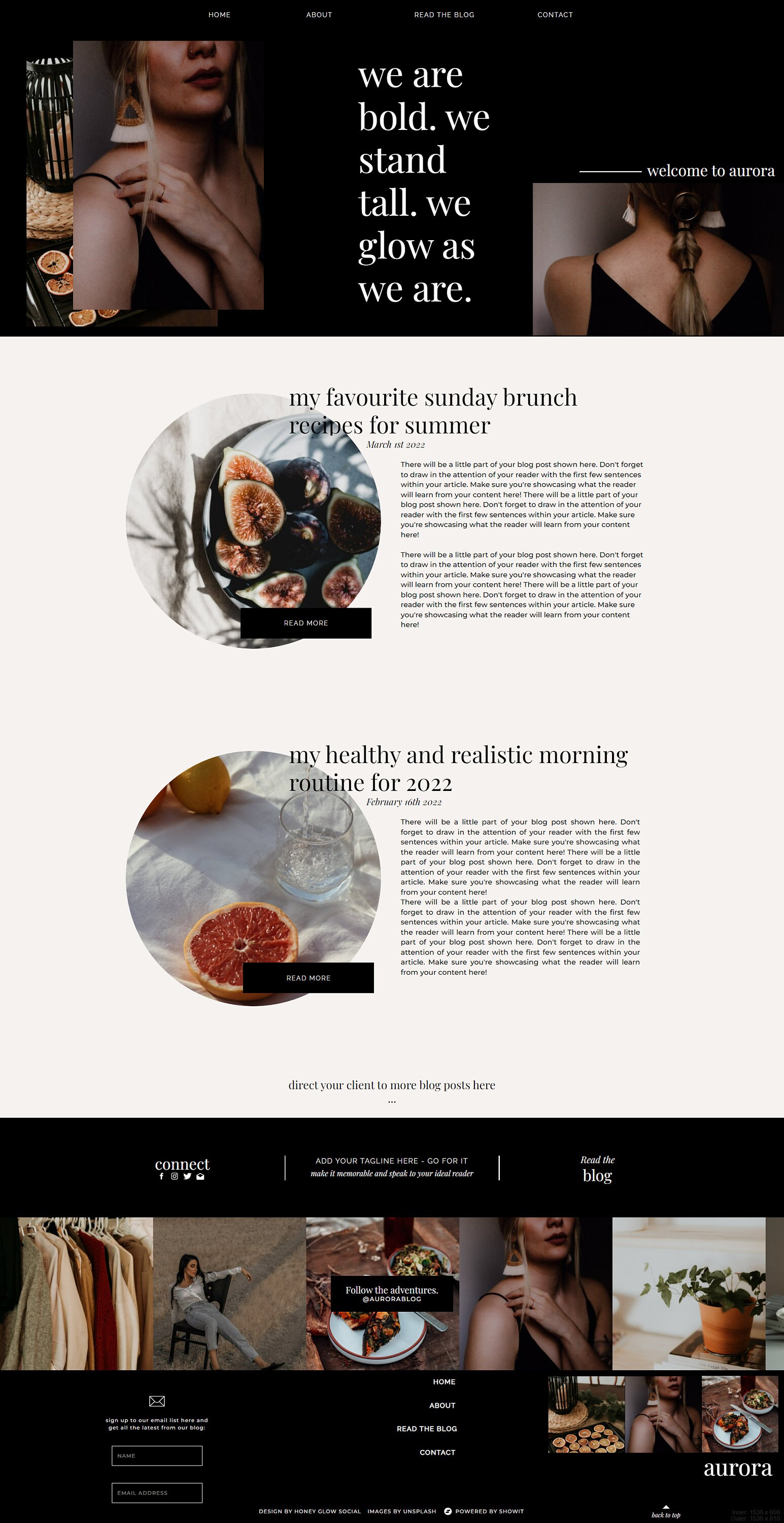 Showit Blogger Template, Fashion Blogger Website Template, Minimalist ...