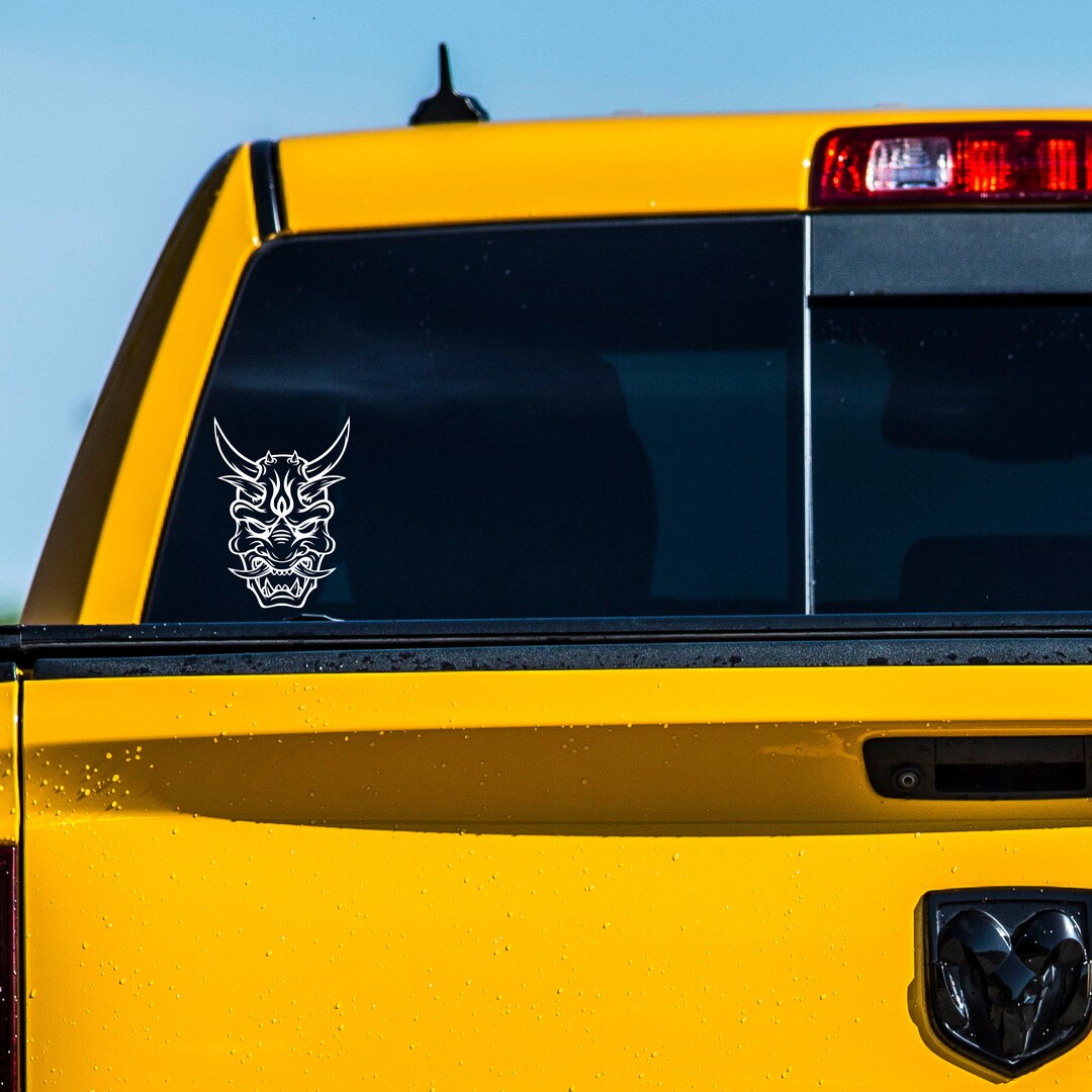 Oni Mask Vinyl Decal - Etsy