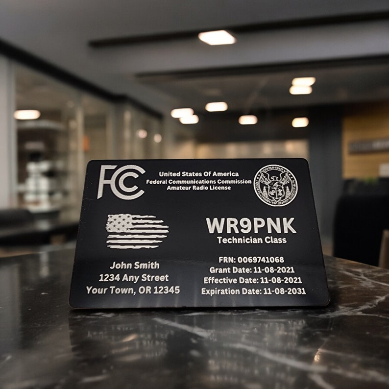 Aluminum FCC Ham and GMRS License Reference Cards - Etsy