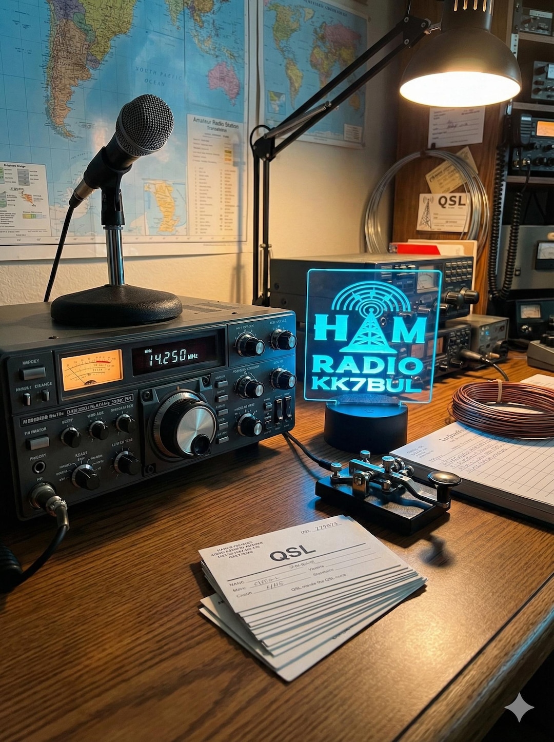 Custom Ham Radio Call Sign LED Light - Personalized Amateur Radio ...