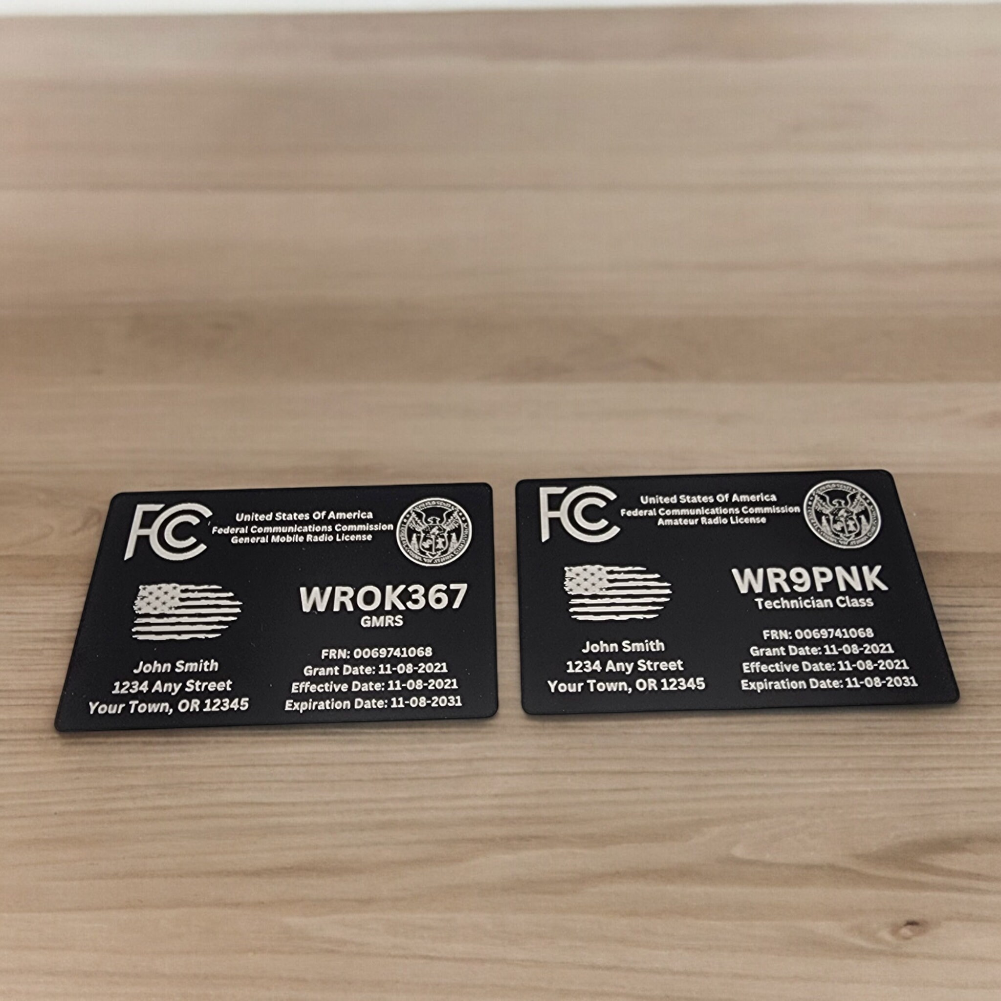 Aluminum FCC Ham and GMRS License Reference Cards - Etsy