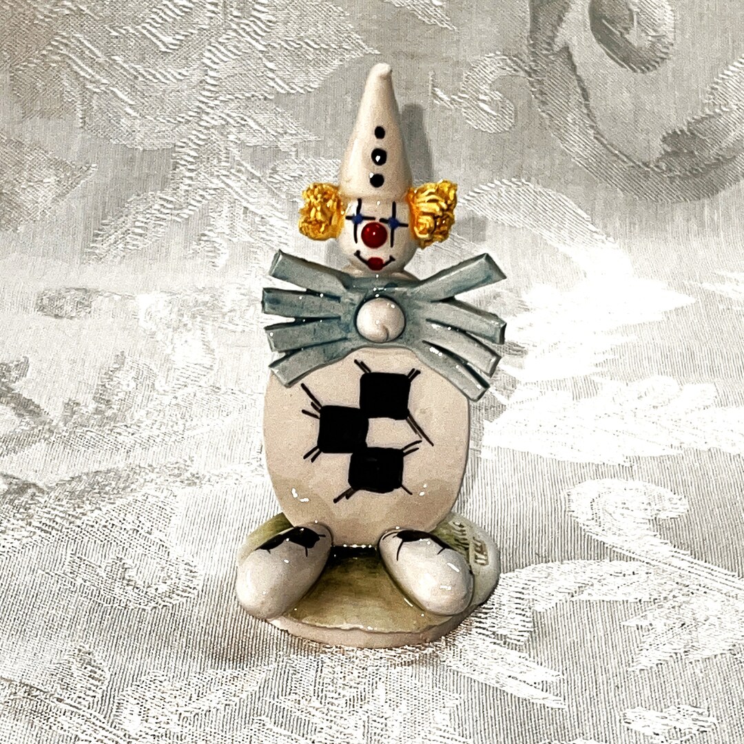 Capodimonte Porcelain Clown Figurine Spaghetti Hair Signed W Cabrelli ...
