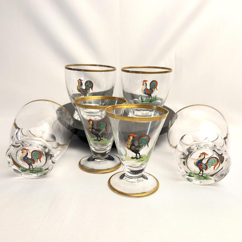 Vintage Painted Glassware - Etsy