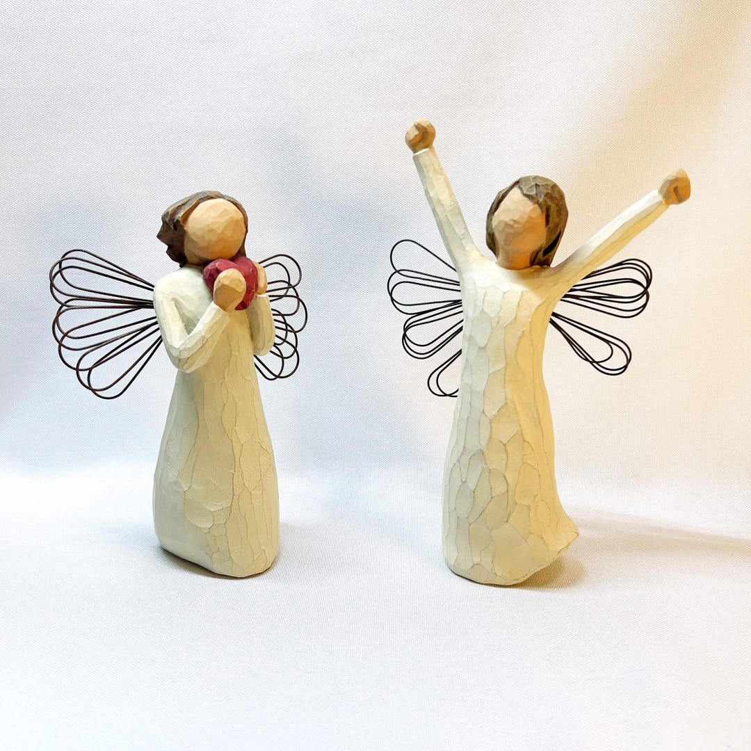 Willow Tree Vintage Angels of Heart & Courage Figurines of Emotions ...