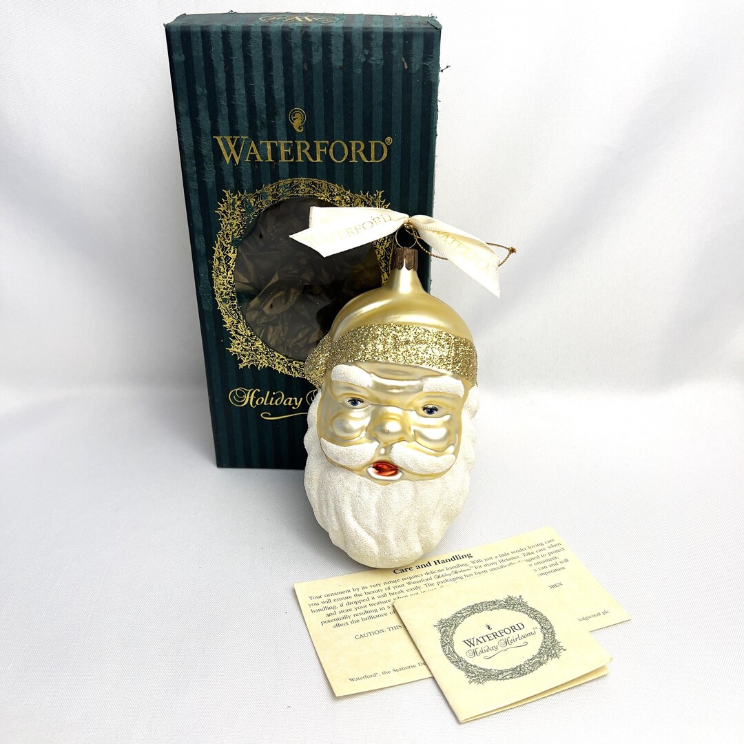 Waterford Santa Ornament Vintage 1997 Hand-painted Glass Original Box ...