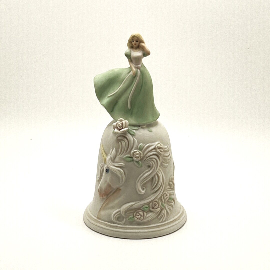Mythical Unicorn Bell Vintage Enesco Princess Girl Porcelain - Etsy