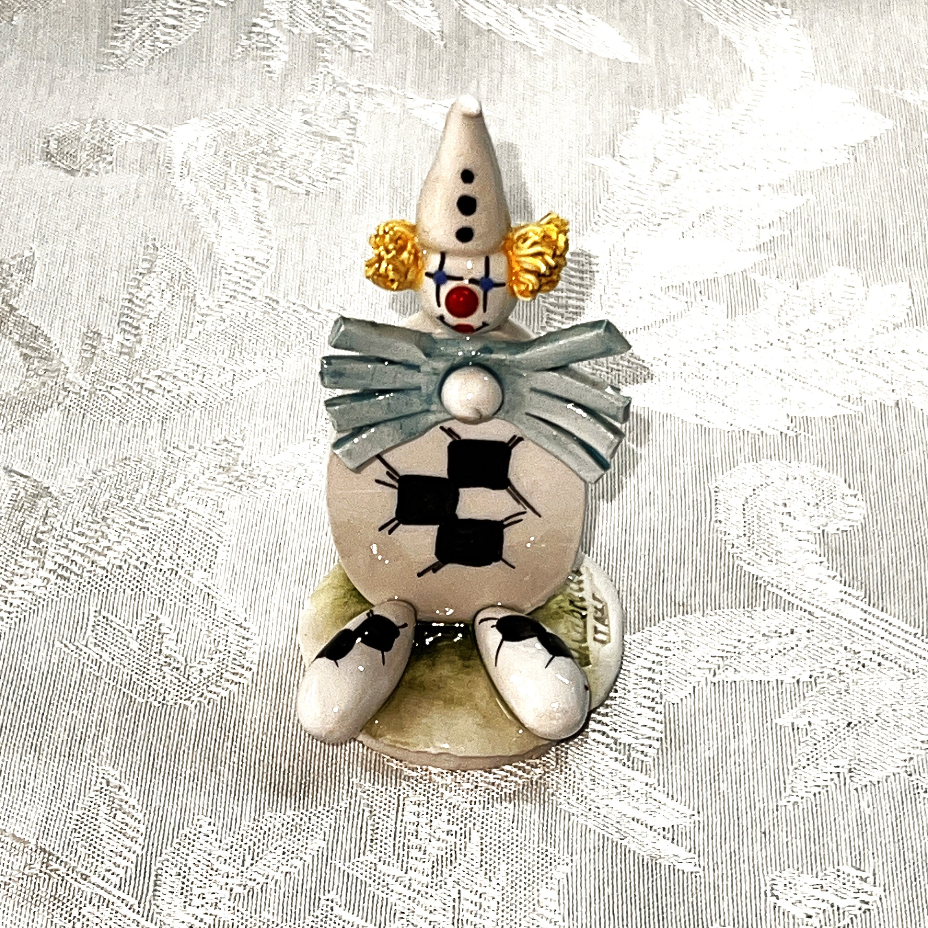 Capodimonte Porcelain Clown Figurine Spaghetti Hair Signed W Cabrelli ...