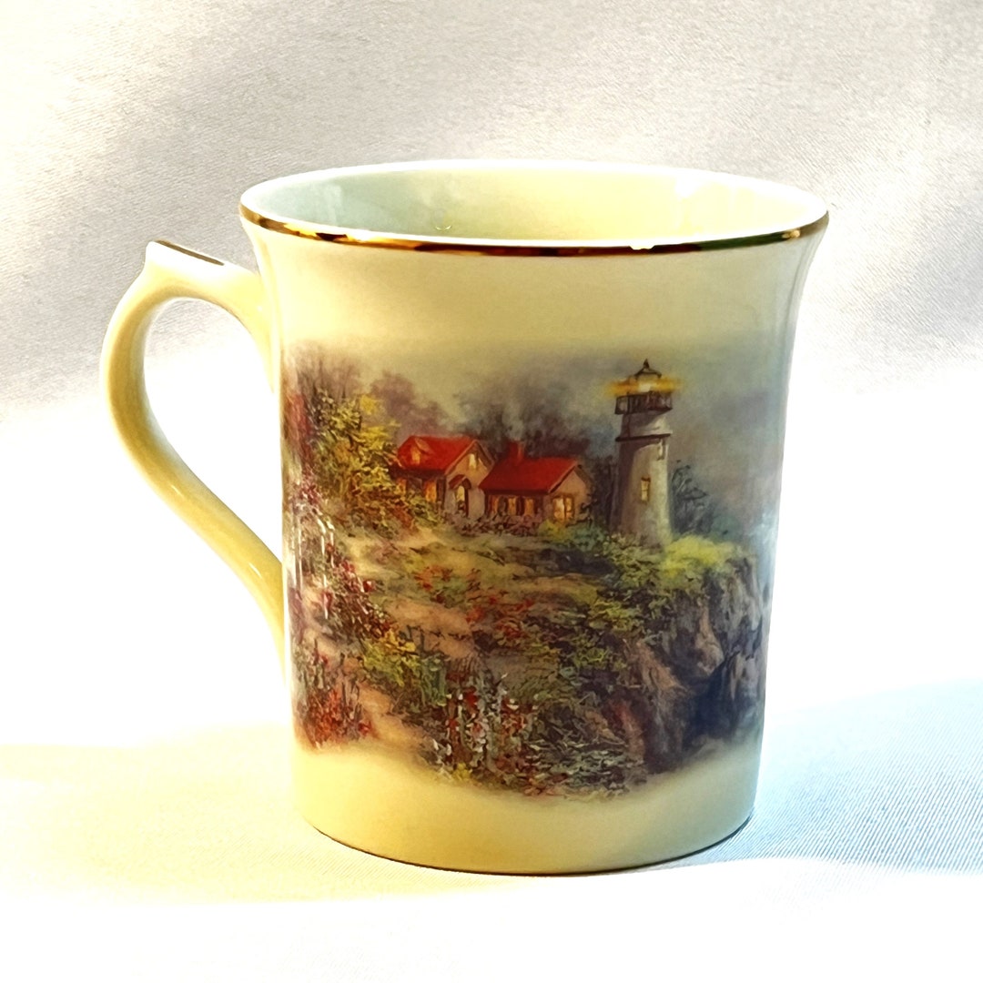 Lenox Lighthouse Beacon Mug Footprints Collector 1998 Porcelain Cup ...