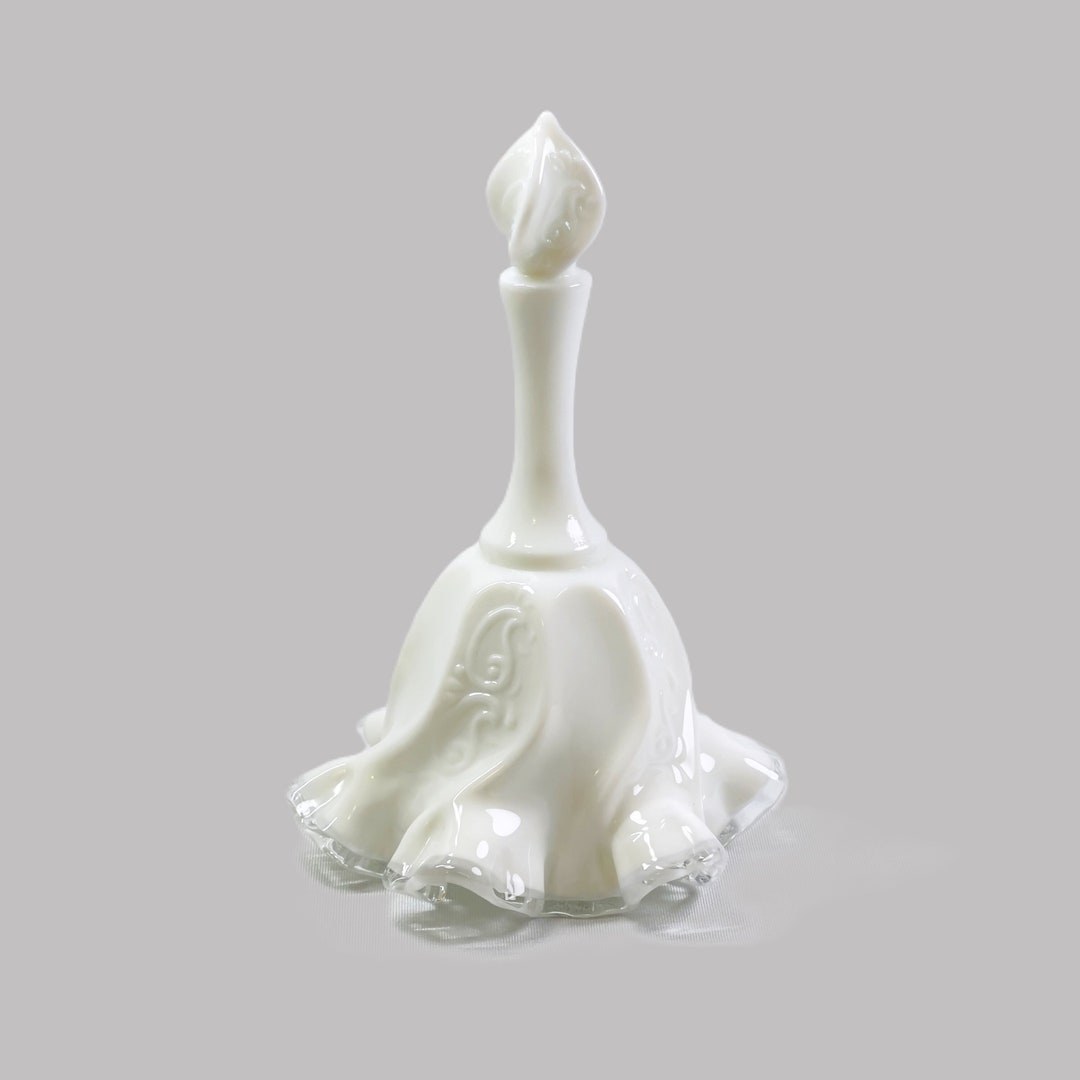 Fenton Vintage Silver Crest White Milk Glass Bell Embossed Original ...