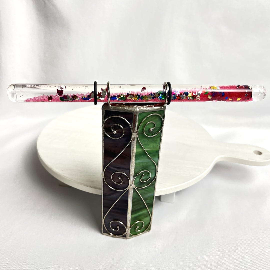 Kaleidoscope Prismatic Oil Wand Purple-stained Slag Glass Stars Glitter ...