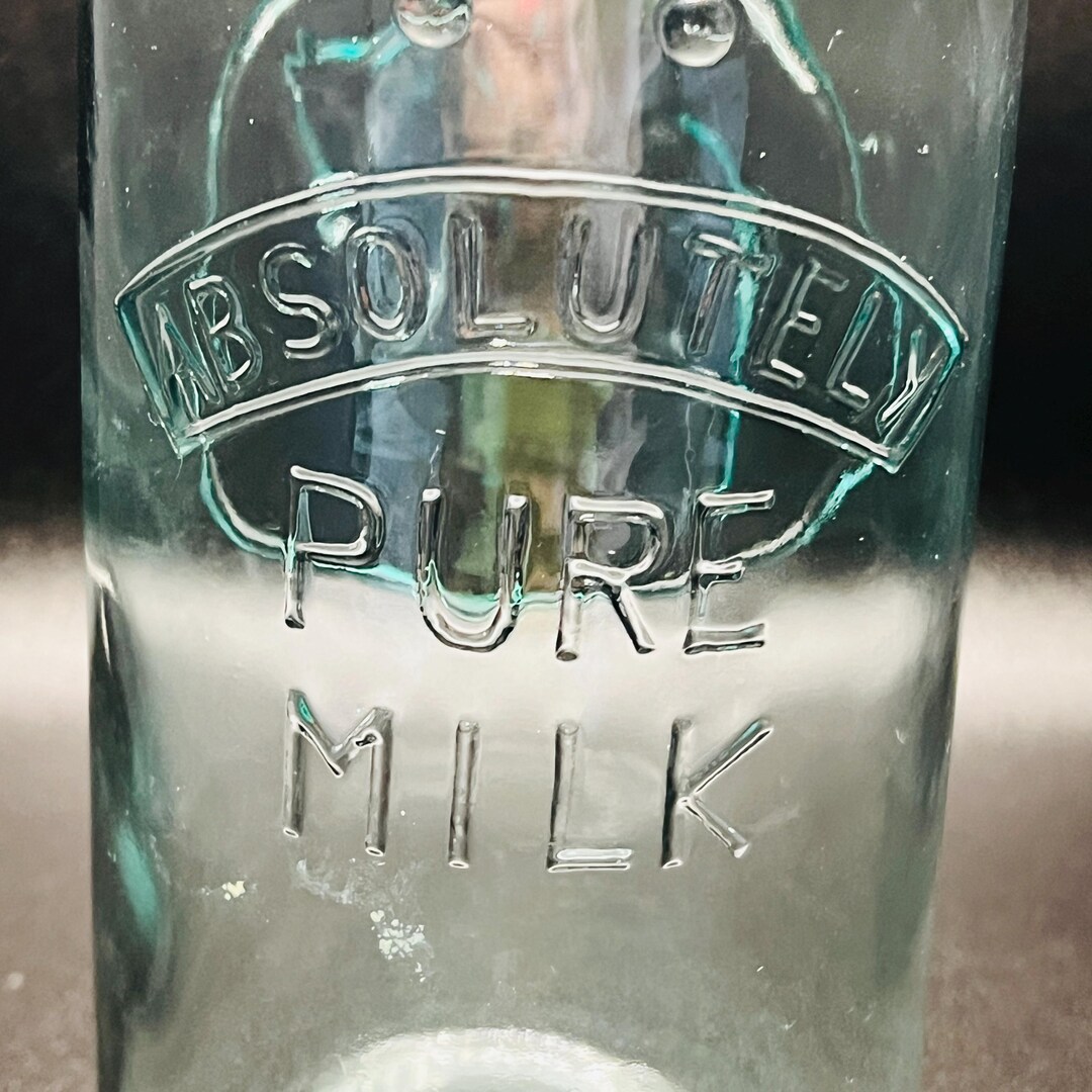 Vetreria Etrusca VE Absolutely Pure Milk Bottle Vintage Green Glass ...
